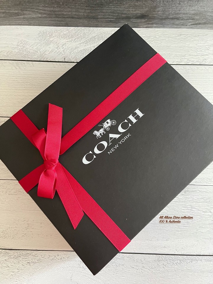 🎀BN Coach Black Gift ~Packing Box~Handle Bag~Envelope Bag~Gift tag Pick ...