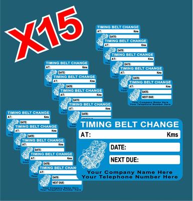 TIMING BELT CHANGE GARAGE MECHANIC STICKER X15 SERVICE STATION GARAGE ...