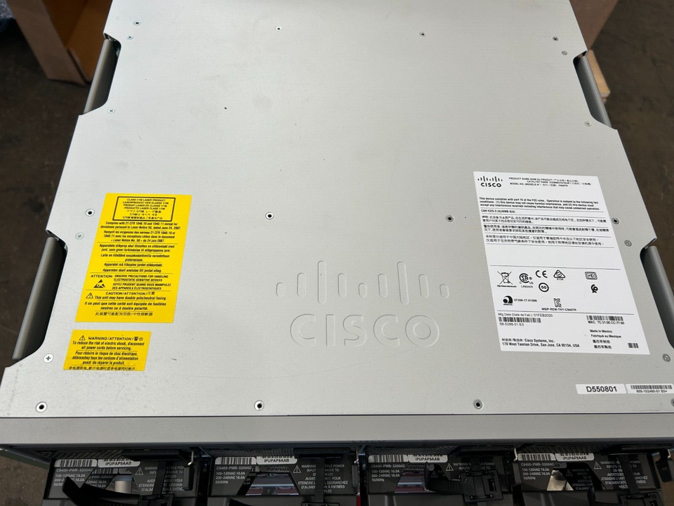 Cisco C9407R= 1x C9400-SUP-1XL, 3x LC-48UX, 4X 3200 PWR - New Cond ...