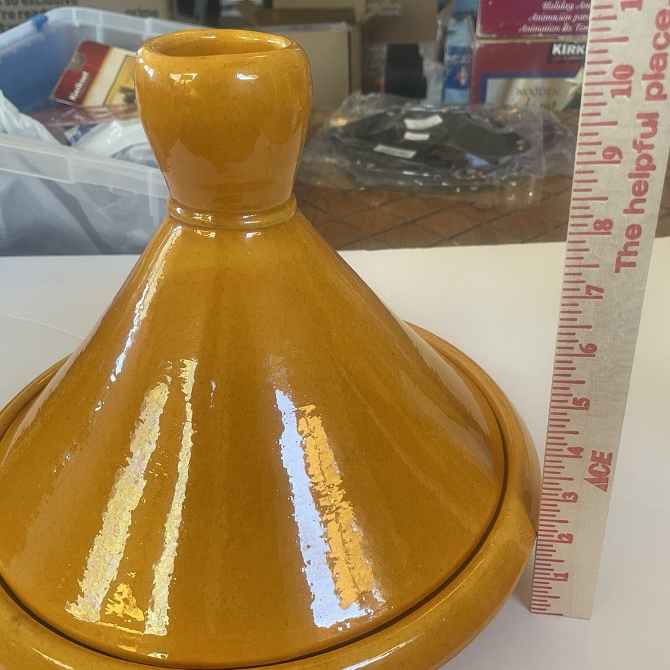 Yellow 12” Moroccan Stoneware Tagine - Unused, Beautiful Color | eBay