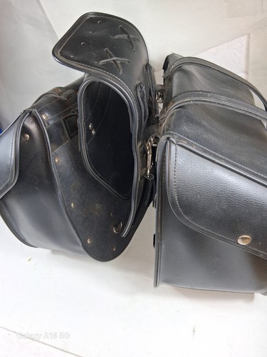 Motorcycle Leather Throw Over Saddlebags Saddlebag Saddle Bags | eBay