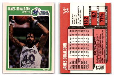 1989-90 Fleer Basketball #34 James Donaldson - Dallas Mavericks | eBay