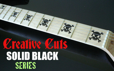 Skull BLACK Fretboard Marker Vinyl Inlay Sticker Decal for Maple Neck ...