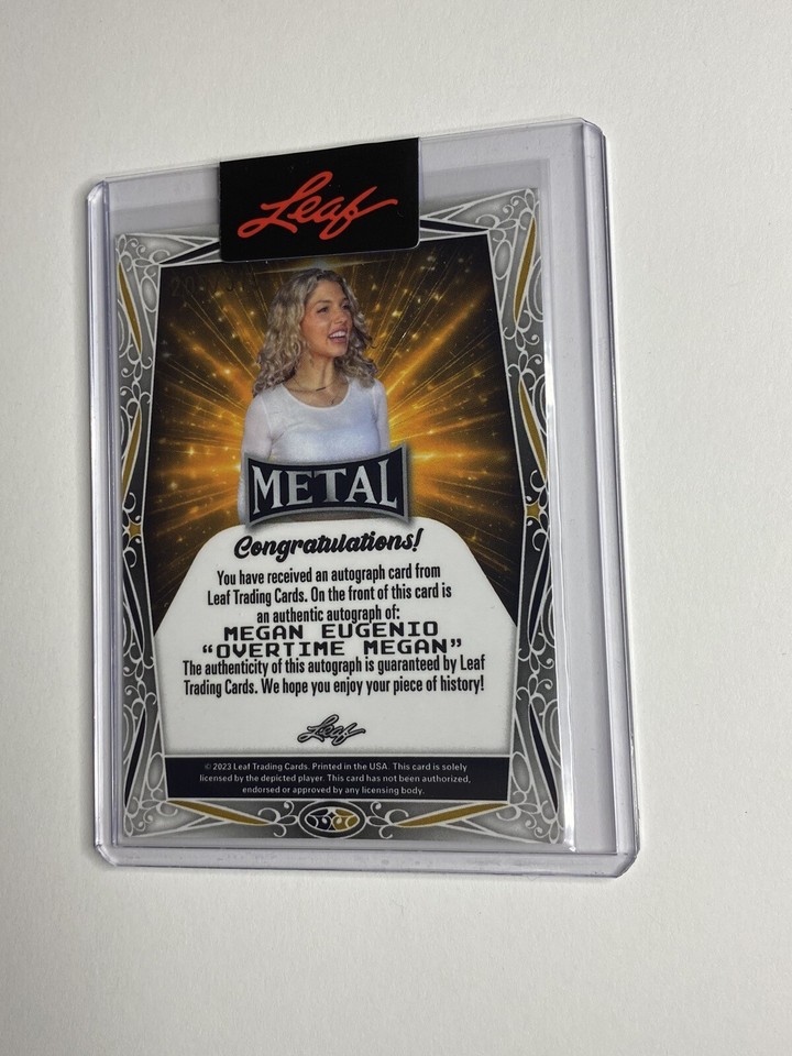 Megan Eugenio "Overtime Megan" 2023 Leaf Metal Auto 209/315 Autograph ...