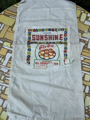 Vintage Sunshine Flour Sack With Rize Rite Paper Label 25 lbs | eBay