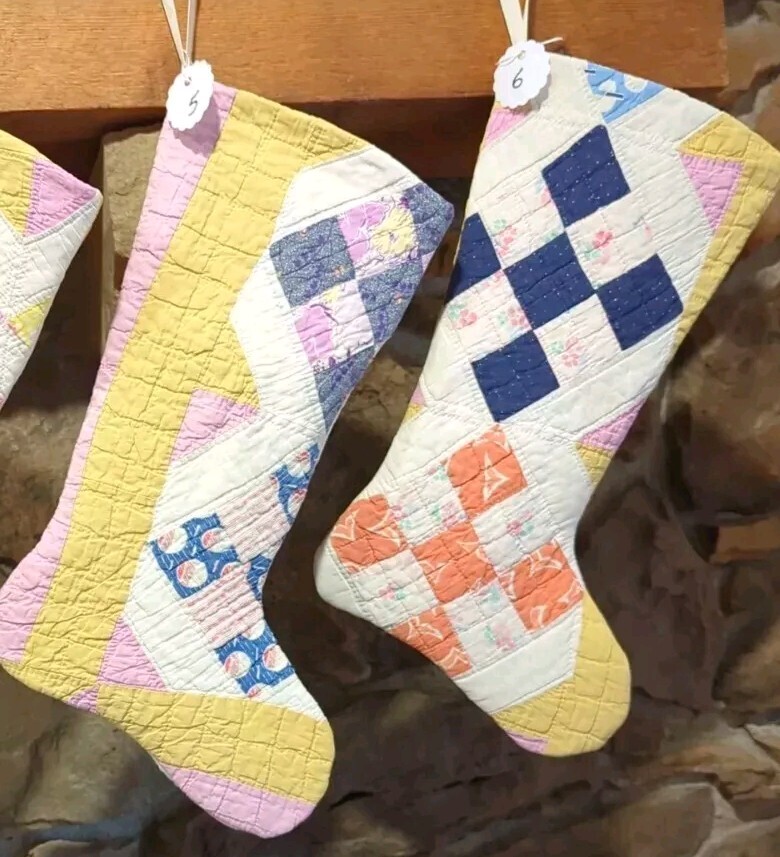 Repurposed Antique Quilt Handmade Christmas Stocking Mix and Match for ...
