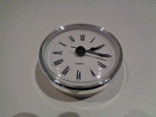 Premium 2-1/2"(65mm)Youngtown Quartz Clock Insert, Roman, Silver, Free ...