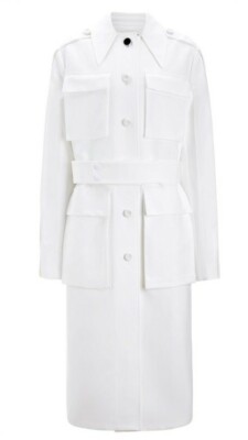 Joseph Raven Long Sculptured Cotton Coat White Size uk 12 eu 38 | eBay