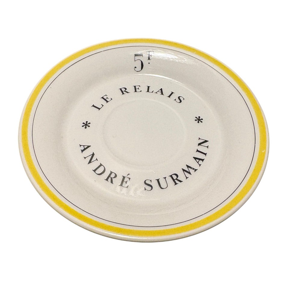 Le Relais Mougins Tip Trinket Dish Andre Surmain Yellow Rim 5" 5F ...