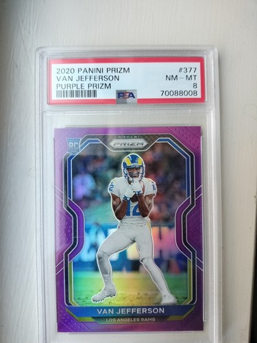 2020 Panini Prizm #377 Van Jefferson Purple Prizm Rookie Card /125 PSA ...