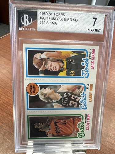 🏀1980 Topps Scott May #47 ~#30 Larry Bird ~#232 Jack Sikma...BGS 7 NM ...