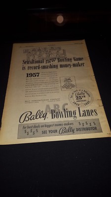 Bally ABC Bowling Lanes 25th Anniversary 1957 Promo Poster Ad Framed ...