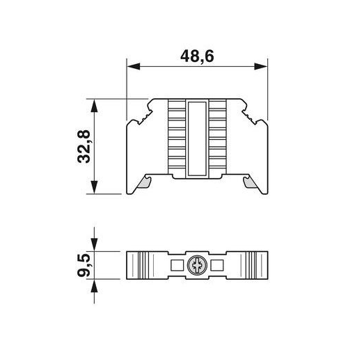 Phoenix E/NS35N, 48.6 MMx9.5 MMx32.8 MM, Gray, M3 Scrw Thrd, Block, End ...
