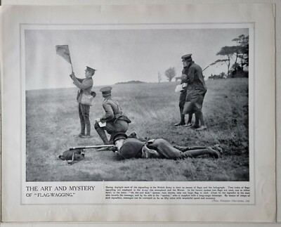 1915 WW1 Aufdruck & Text Britische Armee Signalisierung Flagge Wagging ...