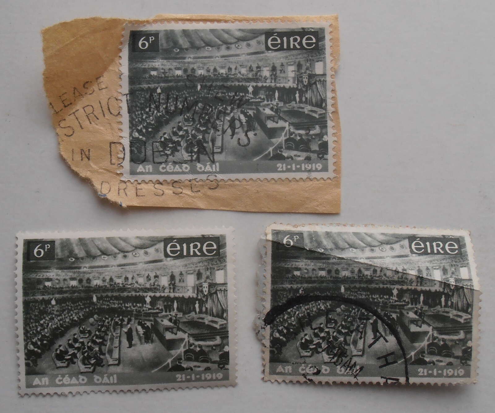 IRELAND 6p STAMPS x 3. 1969 50th ANNIVERSARY OF DAIL EIREANN | eBay