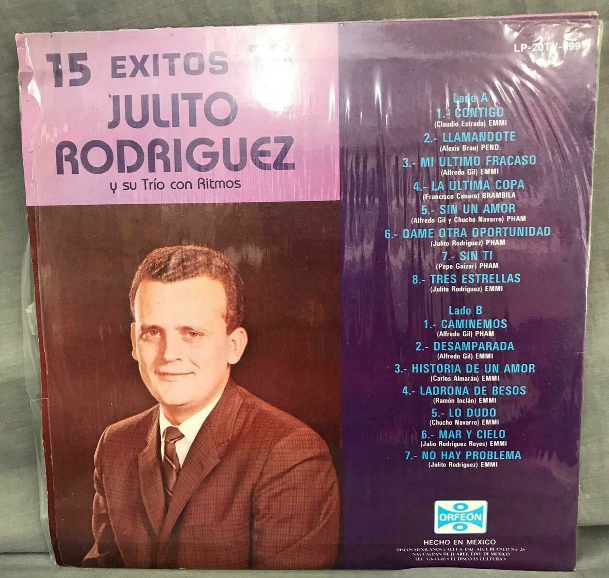 JULITO RODRIGUEZ -15 EXITOS- 1984 MEXICAN LP BOLERO | eBay