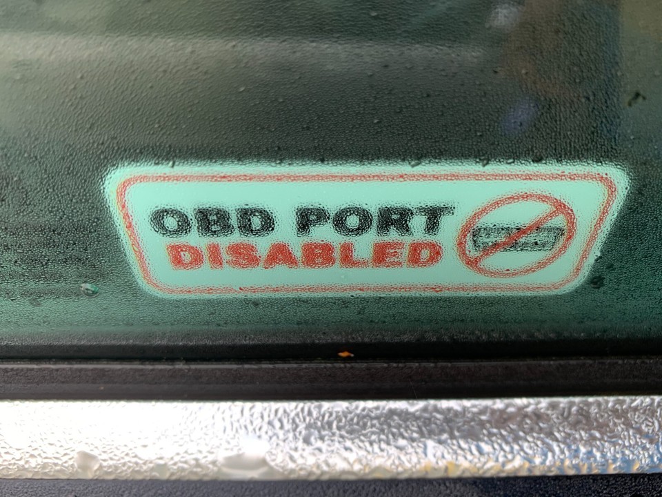 2 x WINDOW WARNING STICKERS INTERNAL GPS TRACKER OBD PORT DISABLED ...