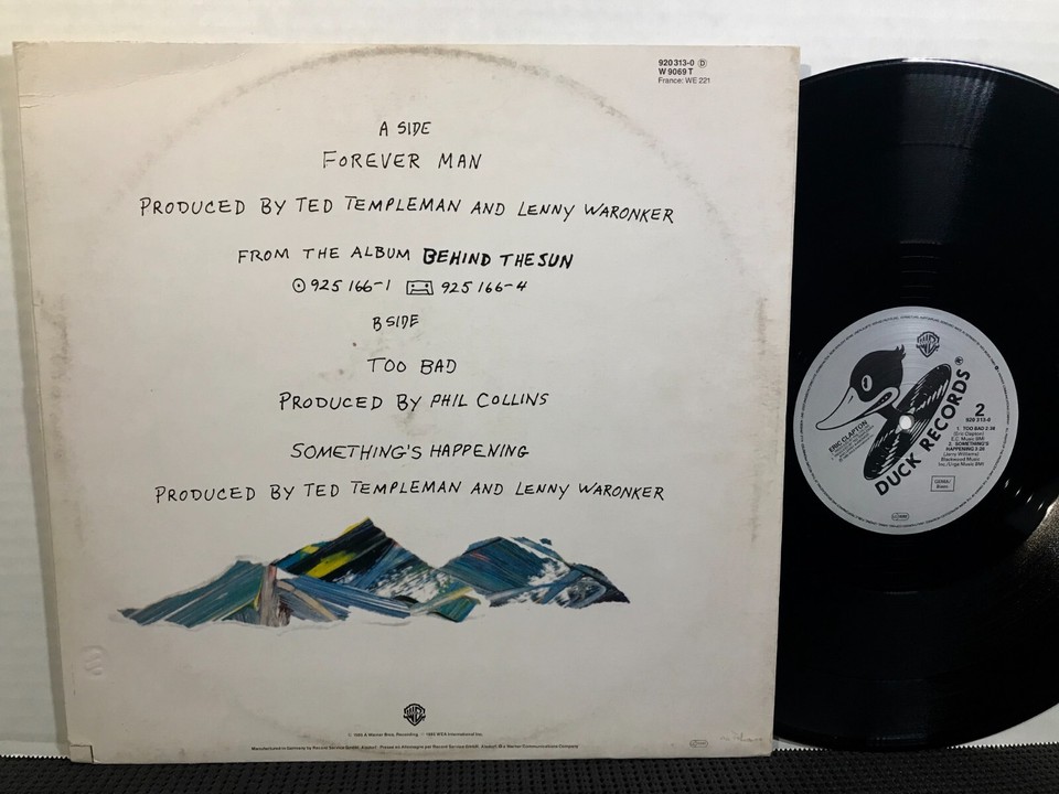 ERIC CLAPTON 12" EP DUCK RECORDS 1985 France PHIL COLLINS Forever Man ...