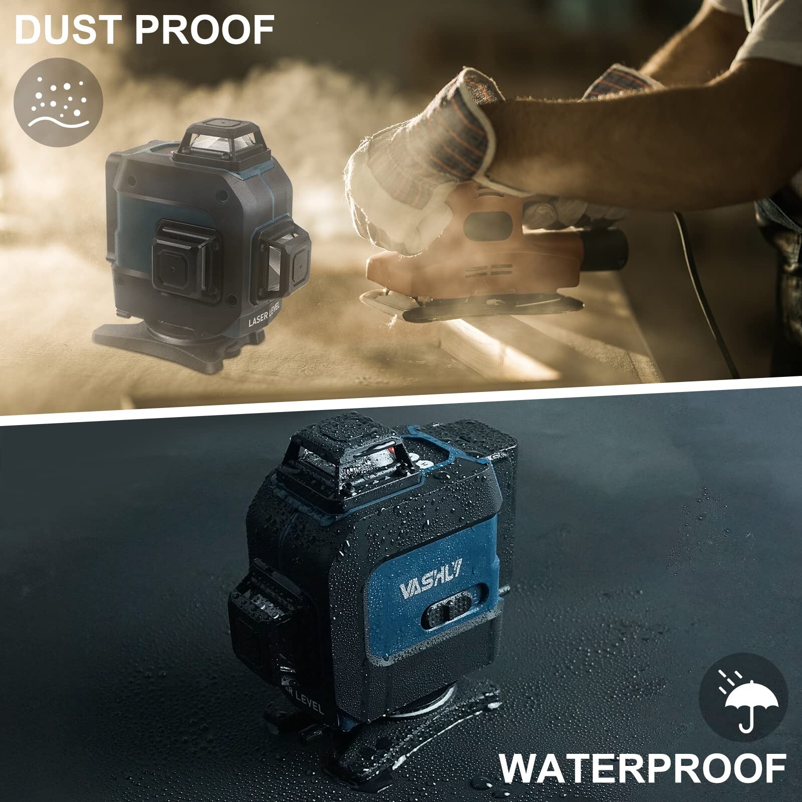 Vashly Laser Level, 16 Line Green Laser Level Self Leveling, 4 x 360 ...