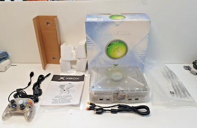 Microsoft Xbox Crystal edition In original box with original controller ...
