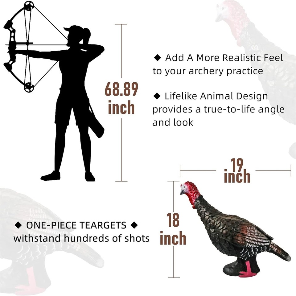 3D Turkey Archery Targets Animal Shooter for Practice Target 19*18*9 ...