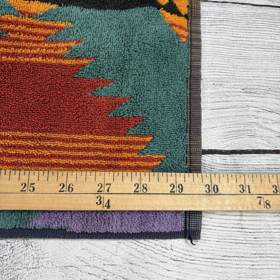 Vintage Ralph Lauren Aztec Southwest Hand Towels Set 2 Purple Red Green ...