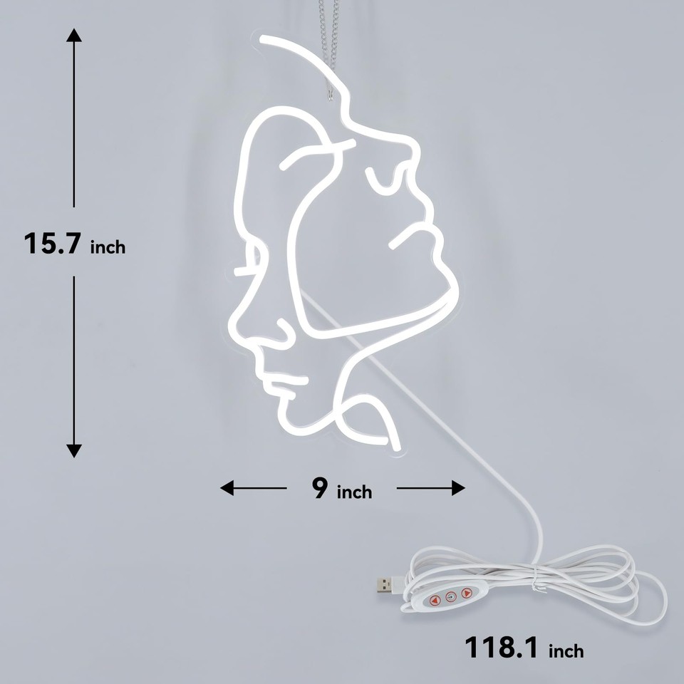 Neon Signs Face LED Neon Lights Ins Style Art Wall Decorative Lights ...