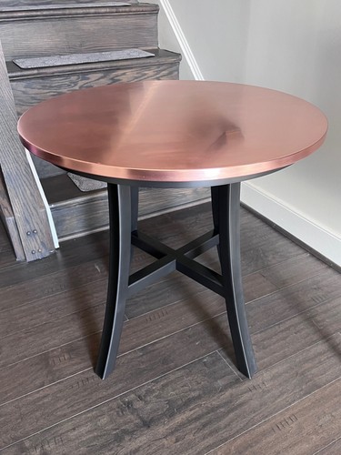 🔥Crate and Barrel 27” Round Copper Top Bistro Accent Table Excellent ...