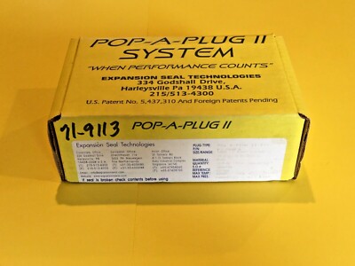 New Expansion Seal Technologies Pop a Plug II P2-560-B Heat Exchanger ...