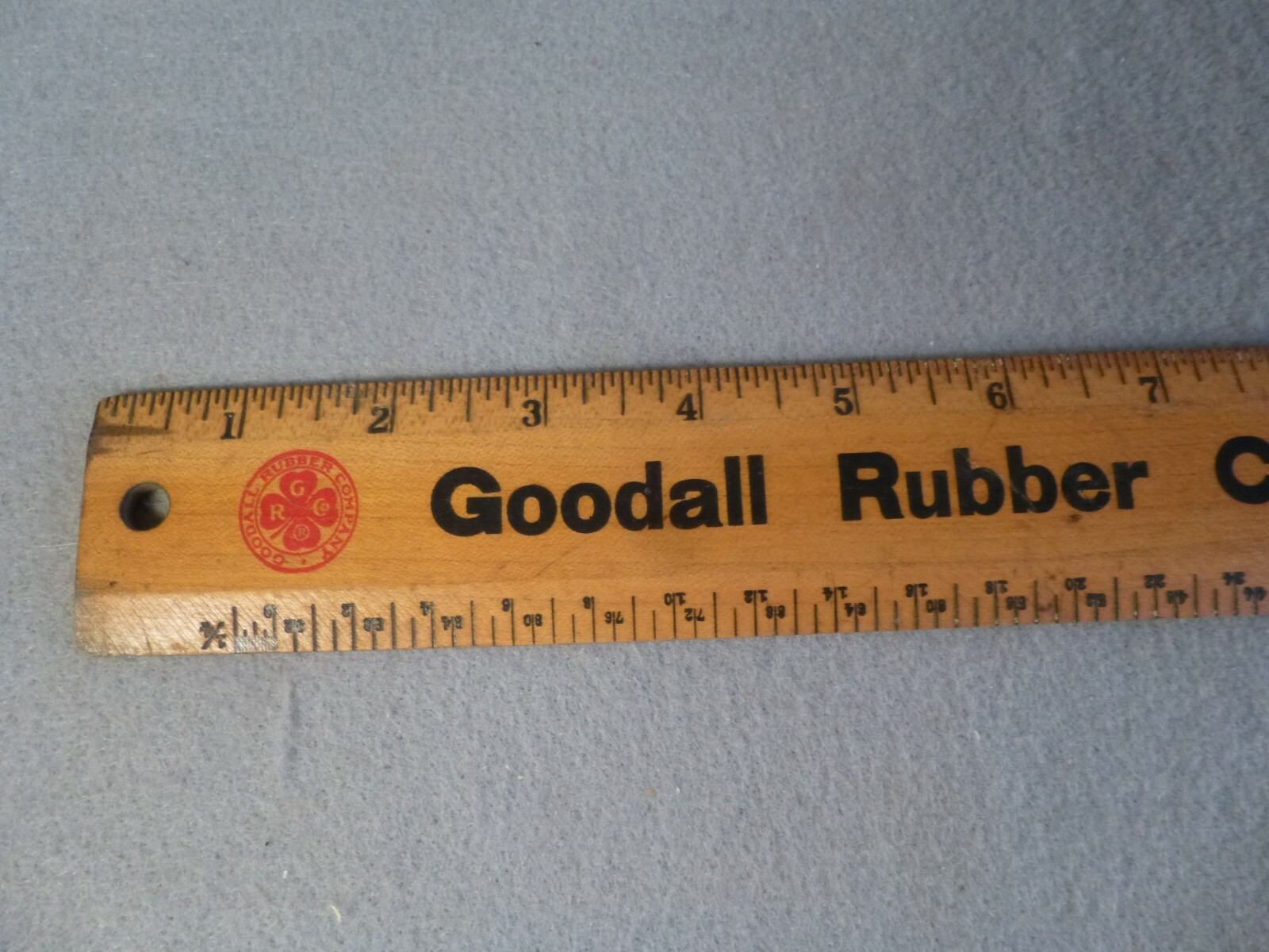 GOODALL RUBBER COMPANY Vintage Wooden 14" Ruler Industrial and Oil ...
