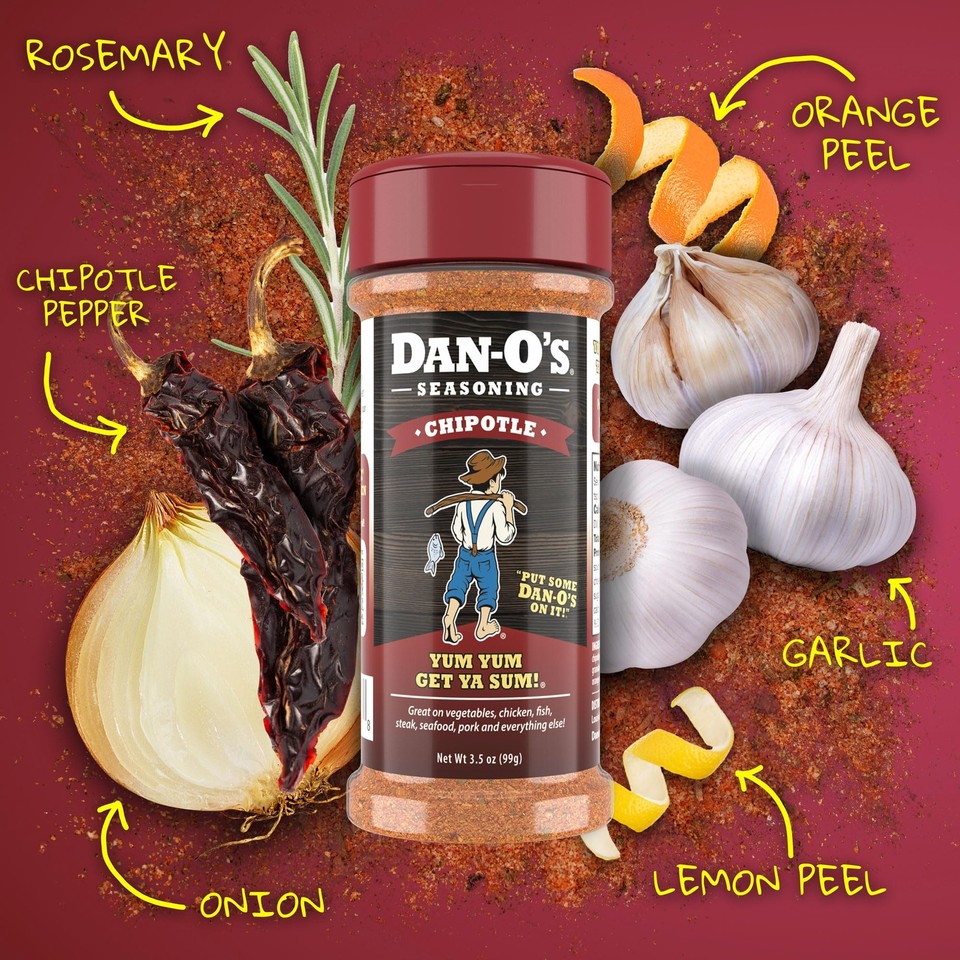 5 Pack Dan-O's Seasoning Small 5 Bottle Combo Original, Spicy, Chipotle ...