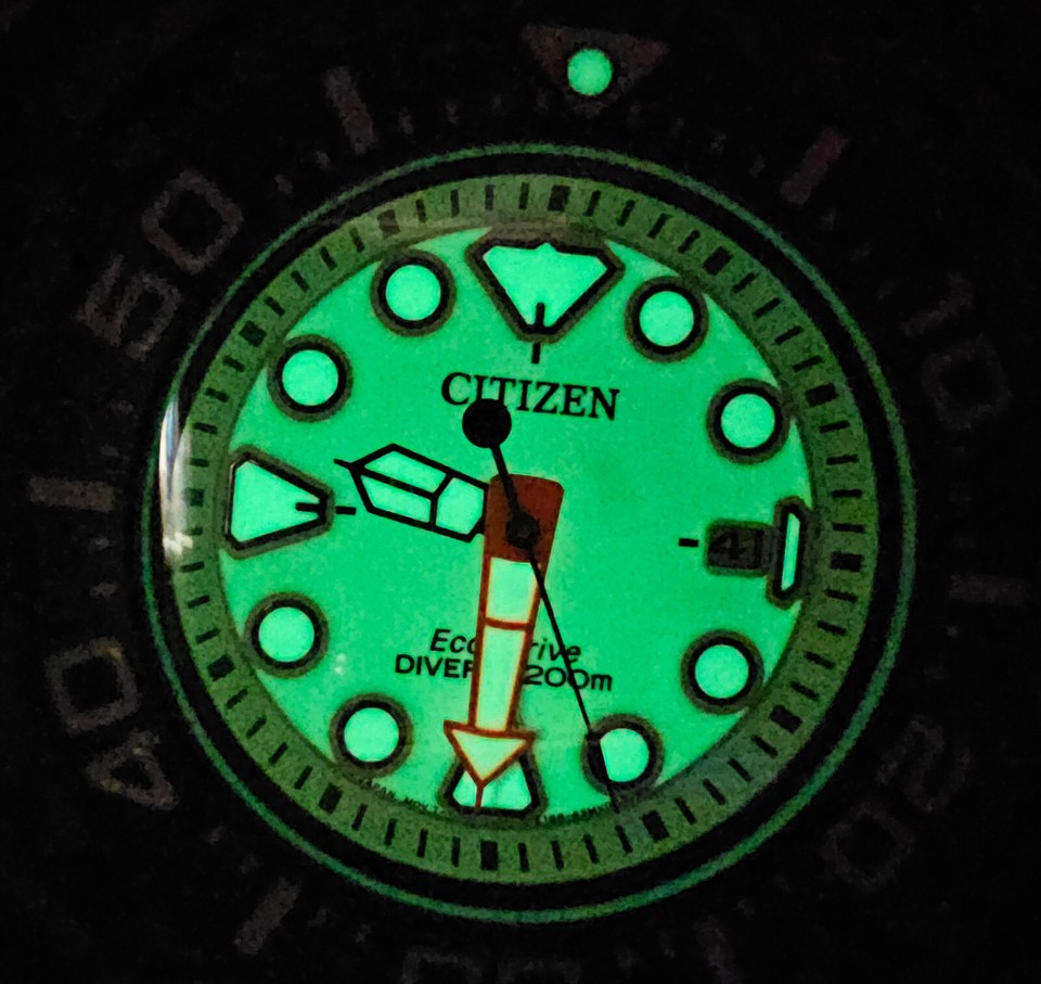 Citizen Promaster Titanium Dive Watch Green Dial Eco Drive BN0227-25X ...