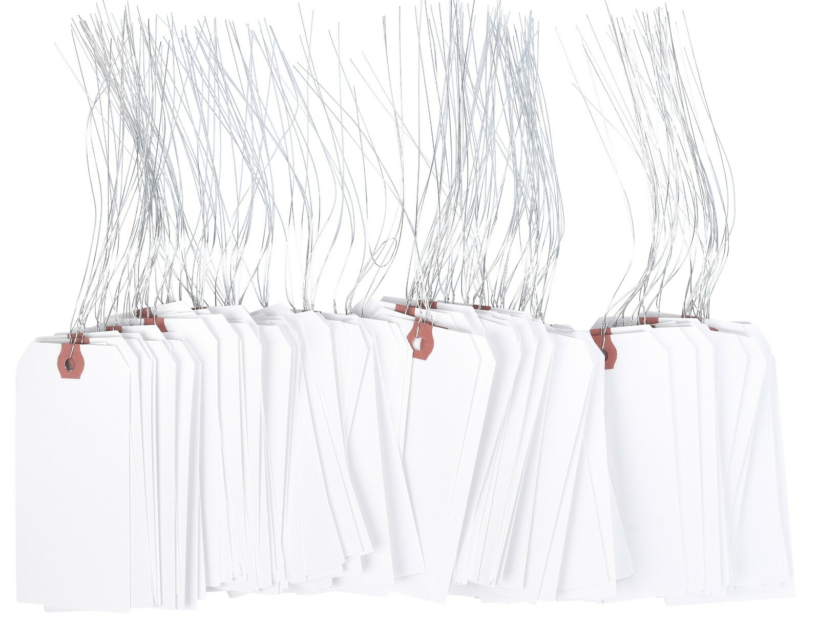 100 pcs of 4 3/4" x 2 3/8" Size 5 White Cardstock Hang Tag Tags with ...