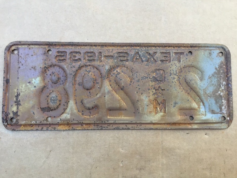1935 TEXAS COMMERCIAL LICENSE PLATE PICKUP TRUCK ORIGINAL 35 HOT RAT ...