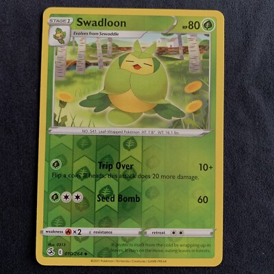 Swadloon Reverse Holo 010/264 Fusion Strike Pokemon Trading Card | eBay