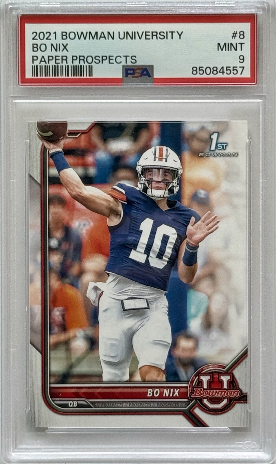 BO NIX ROOKIE CARD PSA 9 2021 Bowman University #8 Denver Broncos ...