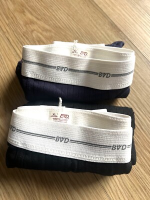Lot Of 2 Vintage BVD Combed Cotton Black & Blue Ribbed Briefs Men's XL ...