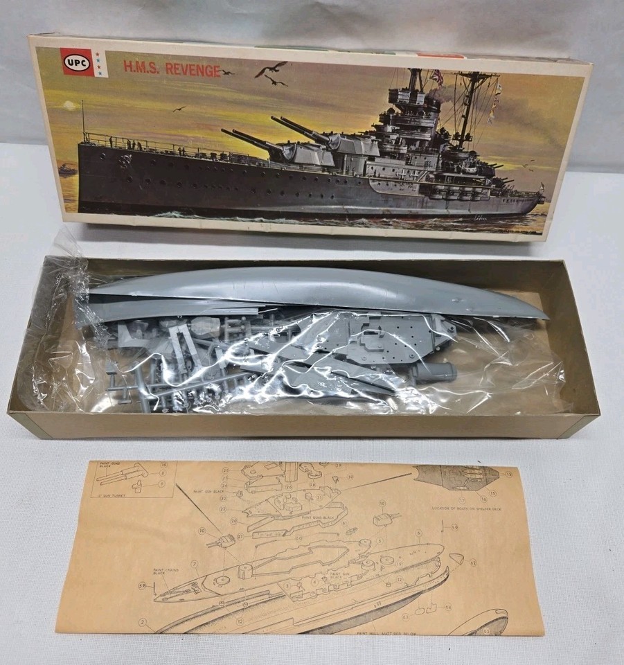Vintage UPC H.M.S. REVENGE MODEL KIT BATTLESHIP | eBay
