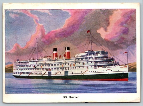 Steamer SS "Quebec" Postcard 1949 | eBay