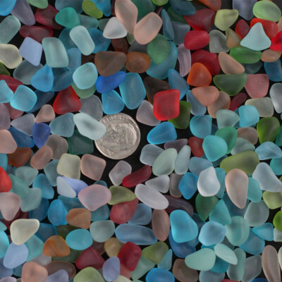 sea beach glass mixed color lot bulk wholesale Blue Green Red Yellow ...