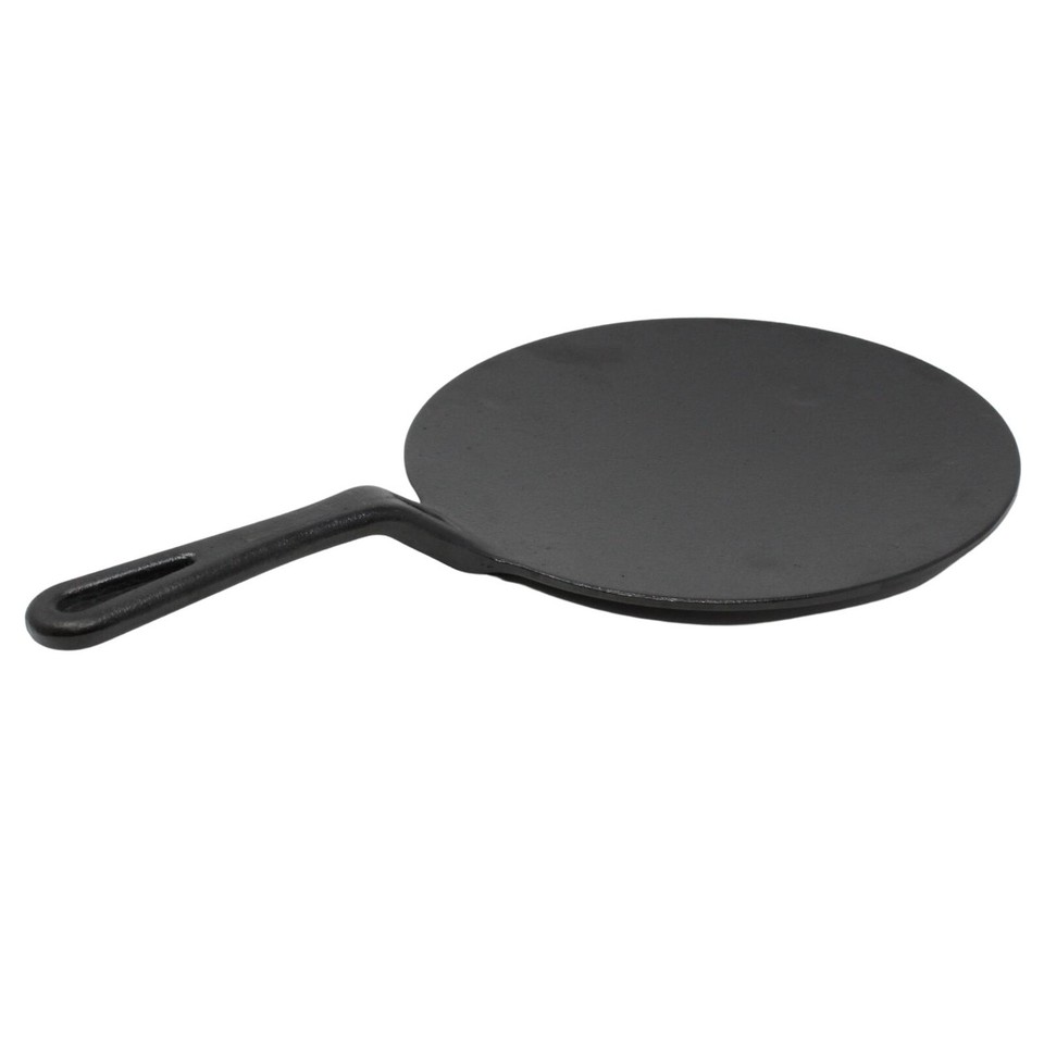 Cast Iron Tawa Tava Crepe Pancake Pan Chapati Roti Concave with Handle ...