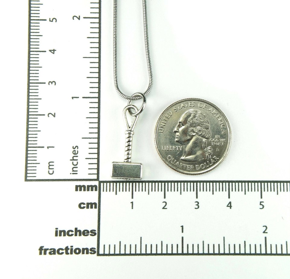 Small Thors Hammer Necklace, Mjolnir Thor Charm Pendant Viking Custom ...