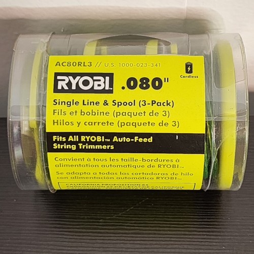 AC80RL3 Trimmer String Spool Line (3 Pack) Replacement for Ryobi One ...