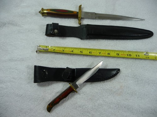 Knives Double Edge Spear Point Dagger Sheath & Remington Fix Blade ...
