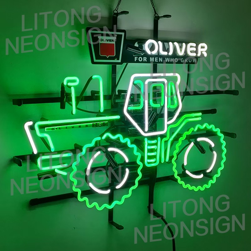 Oliver For Men Who Grow Farm Tractor Neon Sign Light Lamp 24"x20 ...