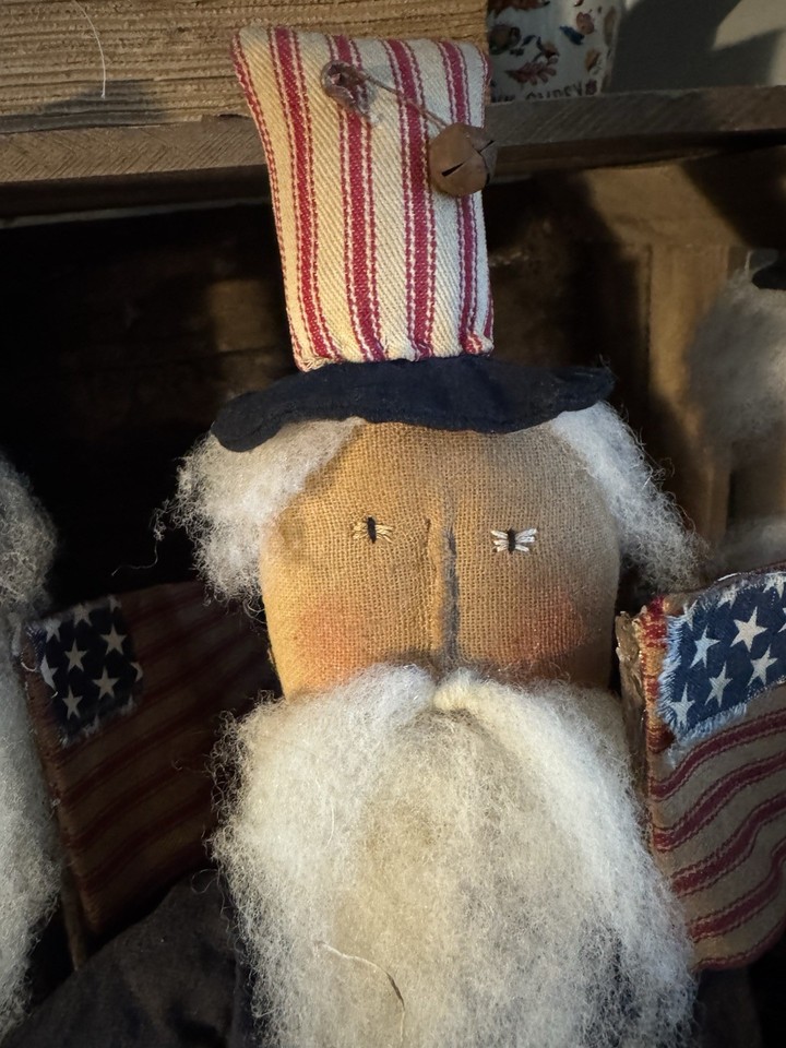 Primitive~Folk Art~handmade Americana Fourth Of July Patriotic Uncle ...
