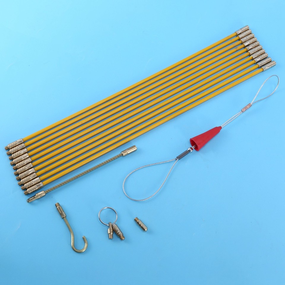 Cabling Rods Fish Tape 10.83FT Fiberglass Electrical Cable Threader ...