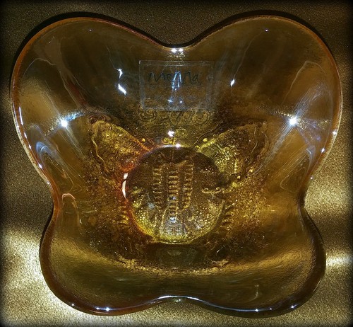EUC Monna Gold Glass Bowl, Butterfly Design inside Butterfly Shape ...