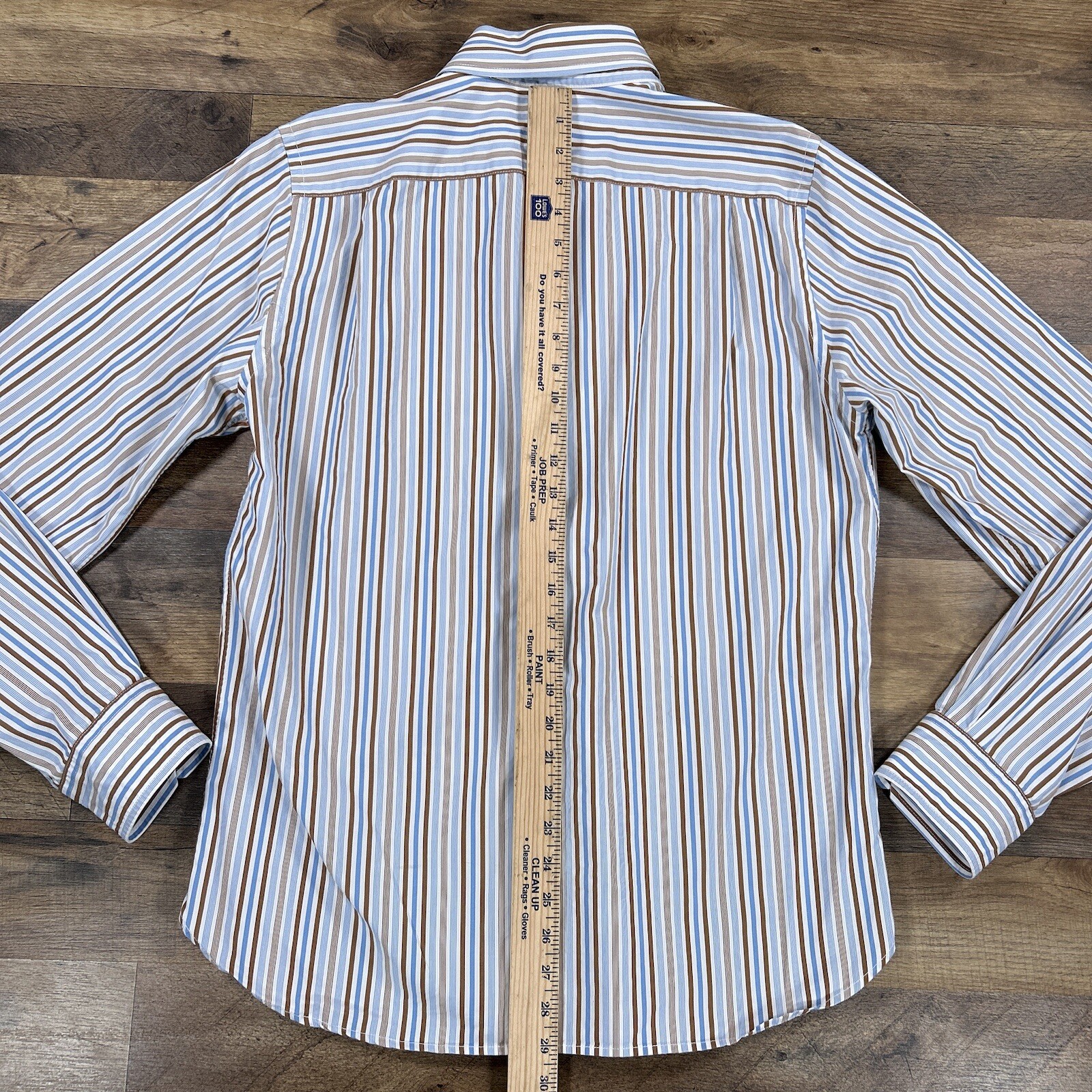 Ruehl No 925 Shirt Mens Large Blue Striped Long Sleeve Button Up Dress ...