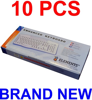 (Lot of 10) ELEMENTS Enhanced Multimedia PS2 White Color Keyboard | eBay